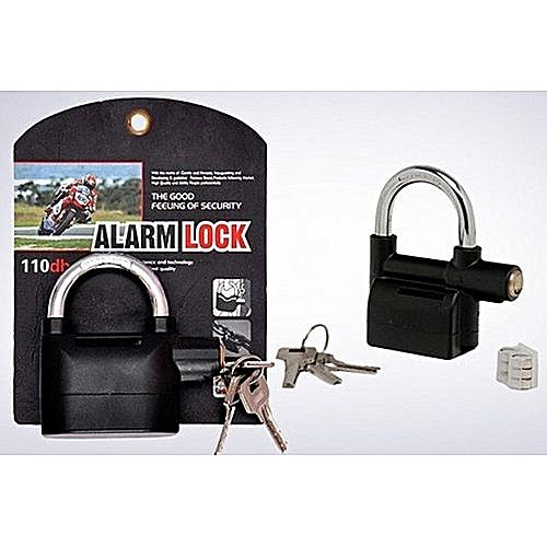 Kin Bar Alarm Padlock Lock - Black | TilyExpress Uganda