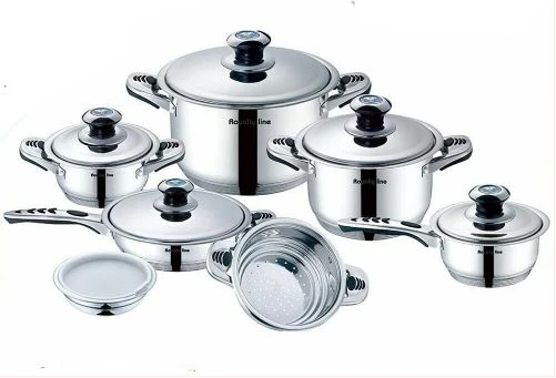 Royality Line 16 Piece Stainless Steel Saucepans Cookware Pots, Silver ...