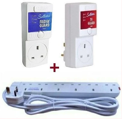 Sollatek TV And Fridge Guards 13Amps Plus 6 Ways Heavy Duty Extension ...